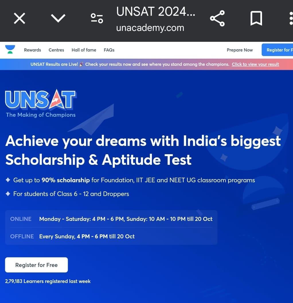 UNSAT 2024 Result Released : Unacademy UNSAT Result 2024 out click here ...